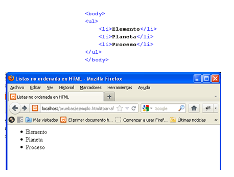 Listas no ordenadas y ordenadas en HTML